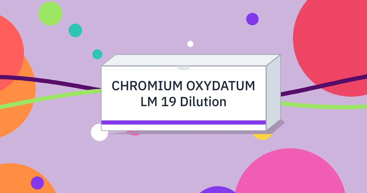 Symbolbild: Packung mit der Aufschrift CHROMIUM OXYDATUM LM 19 Dilution (PZN 13445554) – Verfügbarkeit und Bezug in Apotheken in Frankfurt am Main