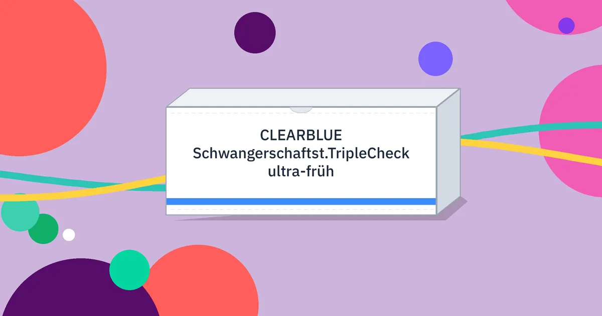 Symbolbild: Packung mit der Aufschrift CLEARBLUE Schwangerschaftst.TripleCheck ultra-früh (PZN 17165254) – Verfügbarkeit und Bezug in Apotheken in Frankfurt am Main