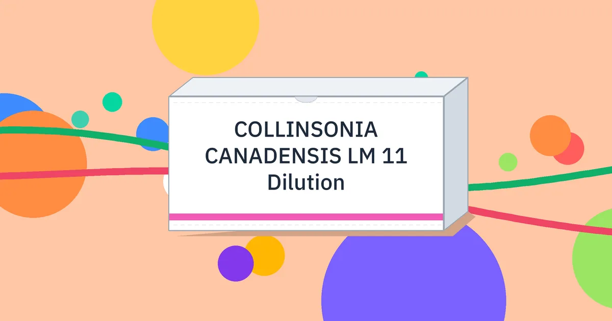 Symbolbild: Packung mit der Aufschrift COLLINSONIA CANADENSIS LM 11 Dilution (PZN 13447814) – Verfügbarkeit und Bezug in Apotheken in Frankfurt am Main