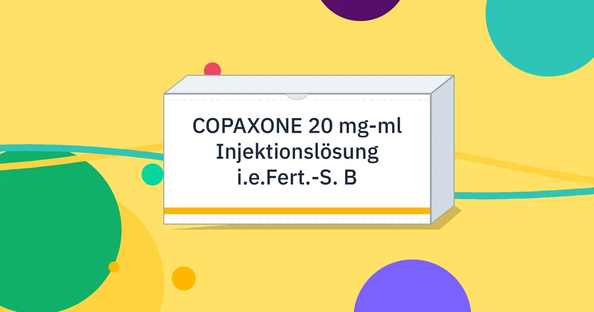 Symbolbild: Packung mit der Aufschrift COPAXONE 20 mg-ml Injektionslösung i.e.Fert.-S. B (PZN 11658151) – Verfügbarkeit und Bezug in Apotheken in Frankfurt am Main