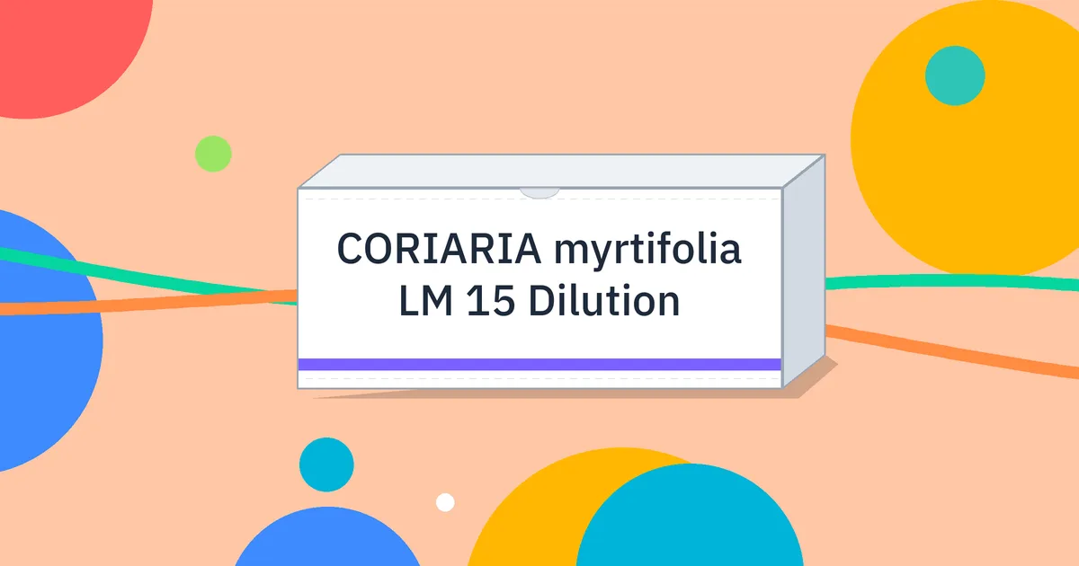 Symbolbild: Packung mit der Aufschrift CORIARIA myrtifolia LM 15 Dilution (PZN 13451709) – Verfügbarkeit und Bezug in Apotheken in Frankfurt am Main
