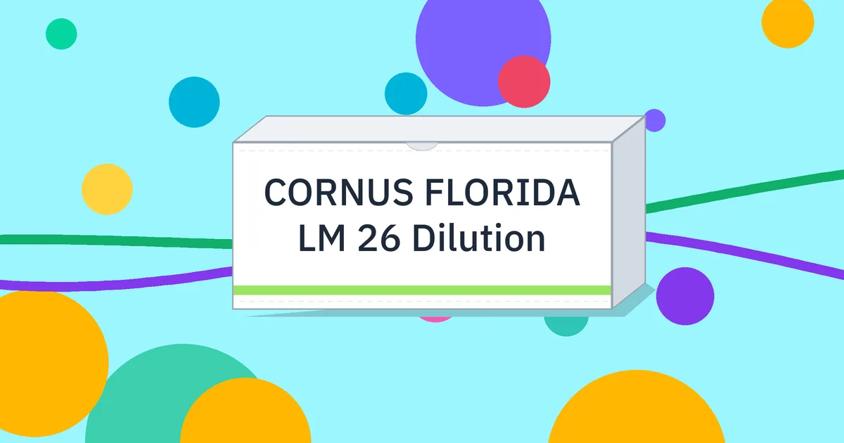 Symbolbild: Packung mit der Aufschrift CORNUS FLORIDA LM 26 Dilution (PZN 13452761) – Verfügbarkeit und Bezug in Apotheken in Frankfurt am Main