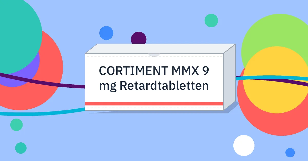 Symbolbild: Packung mit der Aufschrift CORTIMENT MMX 9 mg Retardtabletten (PZN 12749571) – Verfügbarkeit und Bezug in Apotheken in Frankfurt am Main