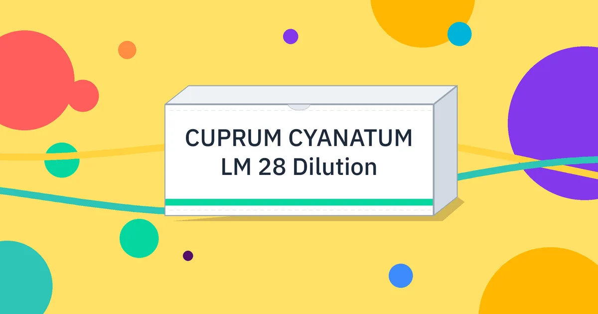 Symbolbild: Packung mit der Aufschrift CUPRUM CYANATUM LM 28 Dilution (PZN 13458373) – Verfügbarkeit und Bezug in Apotheken in Frankfurt am Main