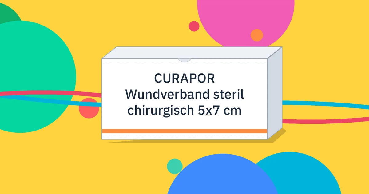 Symbolbild: Packung mit der Aufschrift CURAPOR Wundverband steril chirurgisch 5x7 cm (PZN 20891998) – Verfügbarkeit und Bezug in Apotheken in Frankfurt am Main