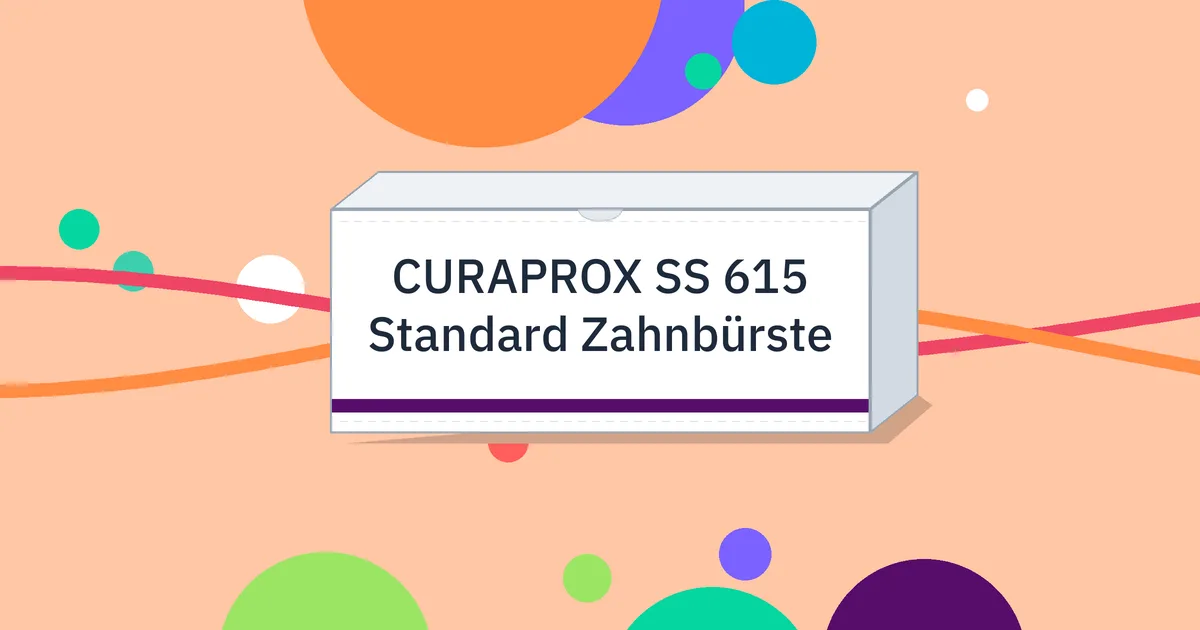 Symbolbild: Packung mit der Aufschrift CURAPROX SS 615 Standard Zahnbürste (PZN 08671573) – Verfügbarkeit und Bezug in Apotheken in Frankfurt am Main