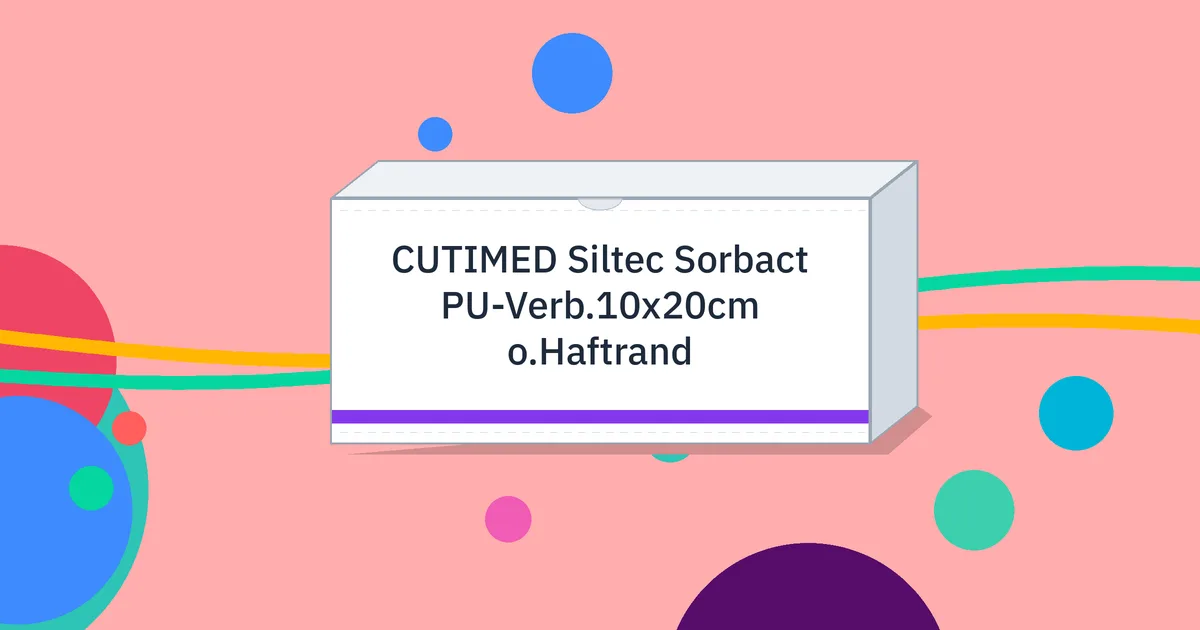 Symbolbild: Packung mit der Aufschrift CUTIMED Siltec Sorbact PU-Verb.10x20cm o.Haftrand (PZN 18493500) – Verfügbarkeit und Bezug in Apotheken in Frankfurt am Main
