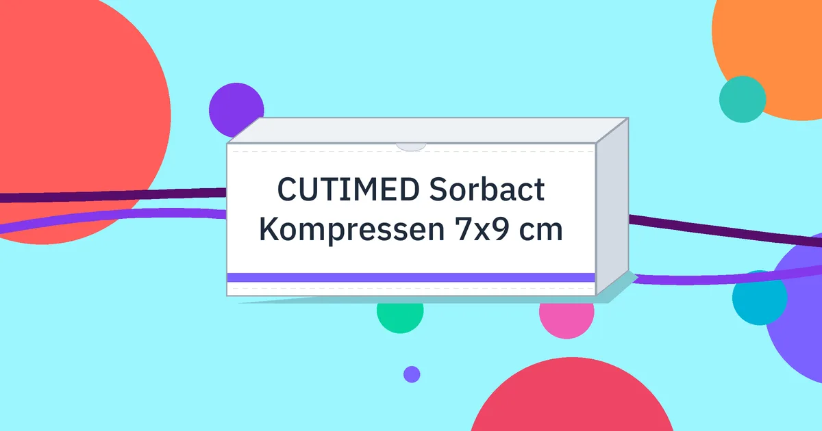 Symbolbild: Packung mit der Aufschrift CUTIMED Sorbact Kompressen 7x9 cm (PZN 19472842) – Verfügbarkeit und Bezug in Apotheken in Frankfurt am Main