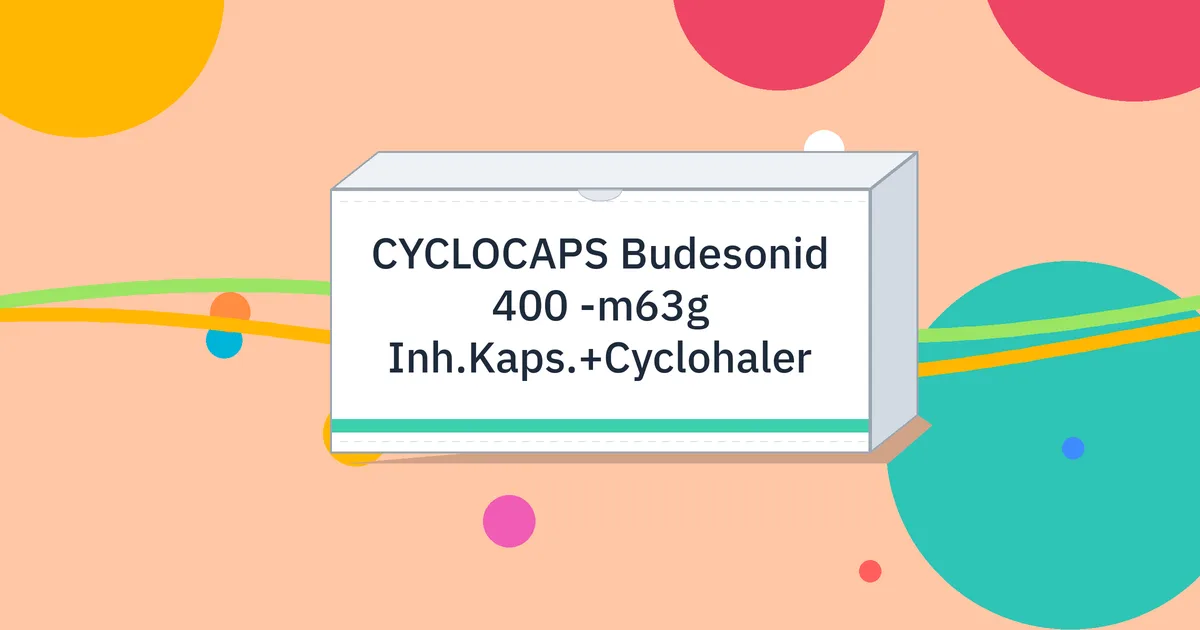 Symbolbild: Packung mit der Aufschrift CYCLOCAPS Budesonid 400 -m63g Inh.Kaps.+Cyclohaler (PZN 08907857) – Verfügbarkeit und Bezug in Apotheken in Frankfurt am Main