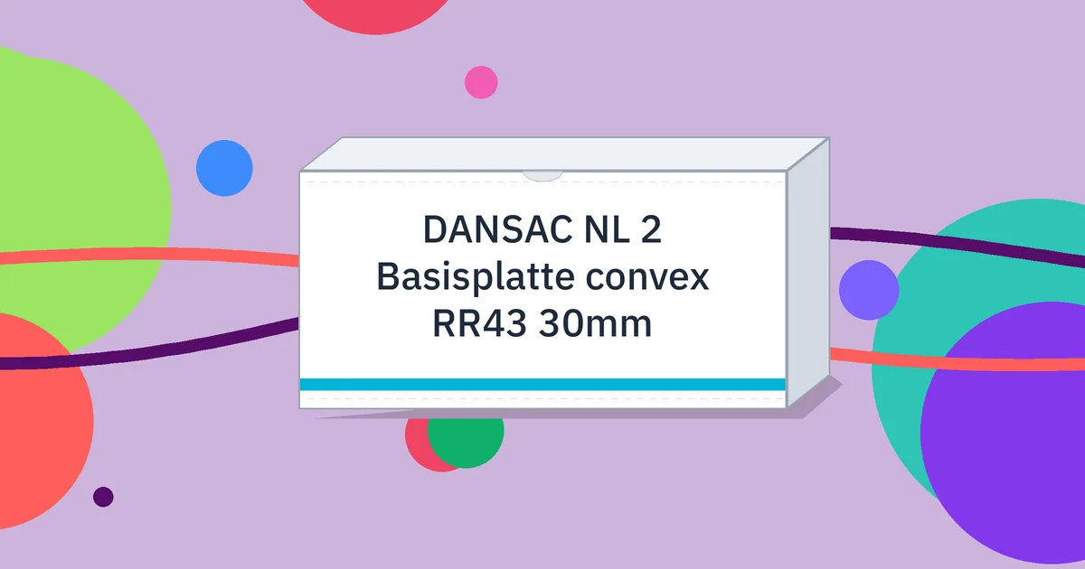 Symbolbild: Packung mit der Aufschrift DANSAC NL 2 Basisplatte convex RR43 30mm (PZN 09427757) – Verfügbarkeit und Bezug in Apotheken in Frankfurt am Main