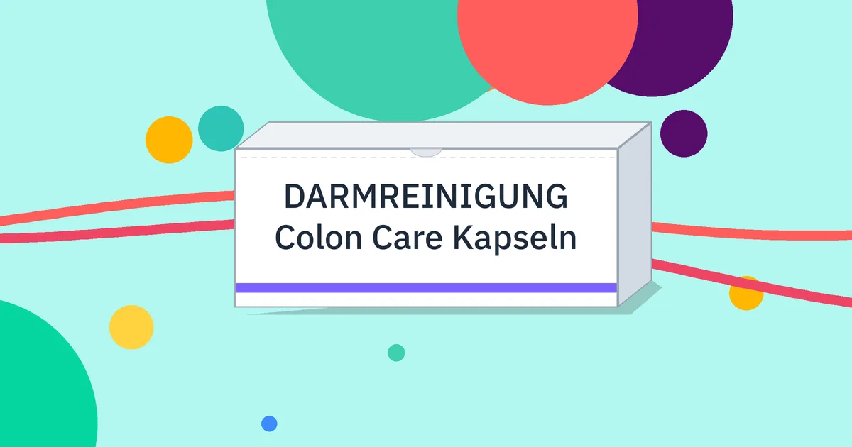 Symbolbild: Packung mit der Aufschrift DARMREINIGUNG Colon Care Kapseln (PZN 01622689) – Verfügbarkeit und Bezug in Apotheken in Frankfurt am Main