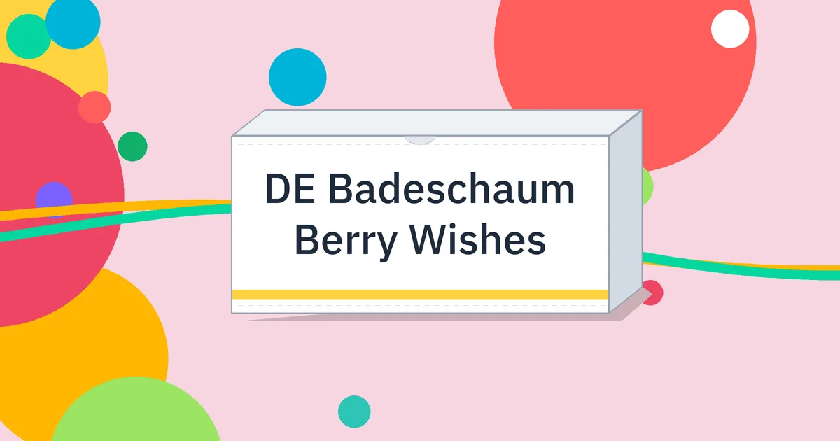Symbolbild: Packung mit der Aufschrift DE Badeschaum Berry Wishes (PZN 18134474) – Verfügbarkeit und Bezug in Apotheken in Frankfurt am Main