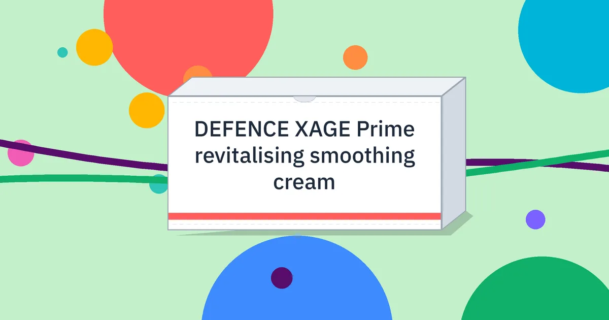 Symbolbild: Packung mit der Aufschrift DEFENCE XAGE Prime revitalising smoothing cream (PZN 12434531) – Verfügbarkeit und Bezug in Apotheken in Frankfurt am Main