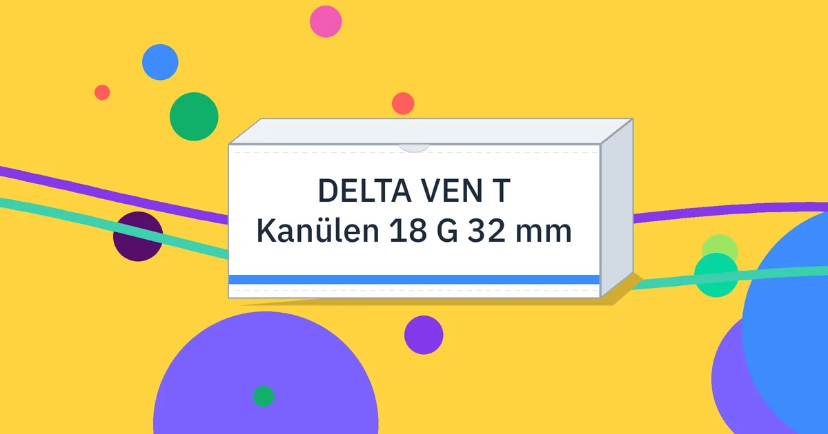 Symbolbild: Packung mit der Aufschrift DELTA VEN T Kanülen 18 G 32 mm (PZN 07757901) – Verfügbarkeit und Bezug in Apotheken in Frankfurt am Main