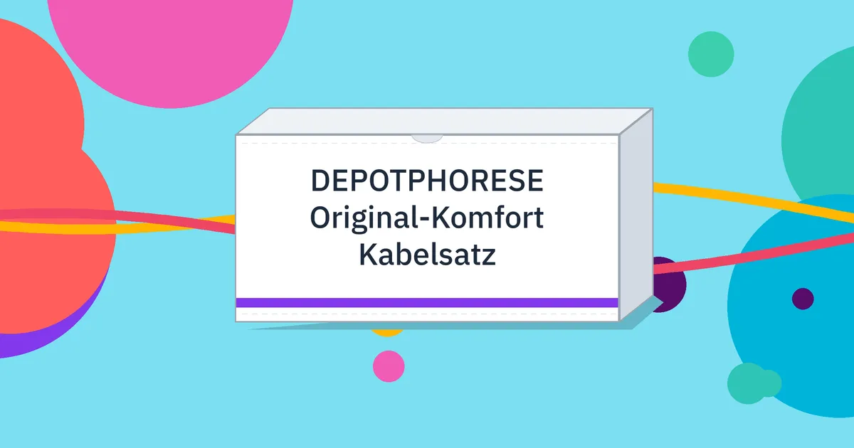 Symbolbild: Packung mit der Aufschrift DEPOTPHORESE Original-Komfort Kabelsatz (PZN 17519189) – Verfügbarkeit und Bezug in Apotheken in Frankfurt am Main