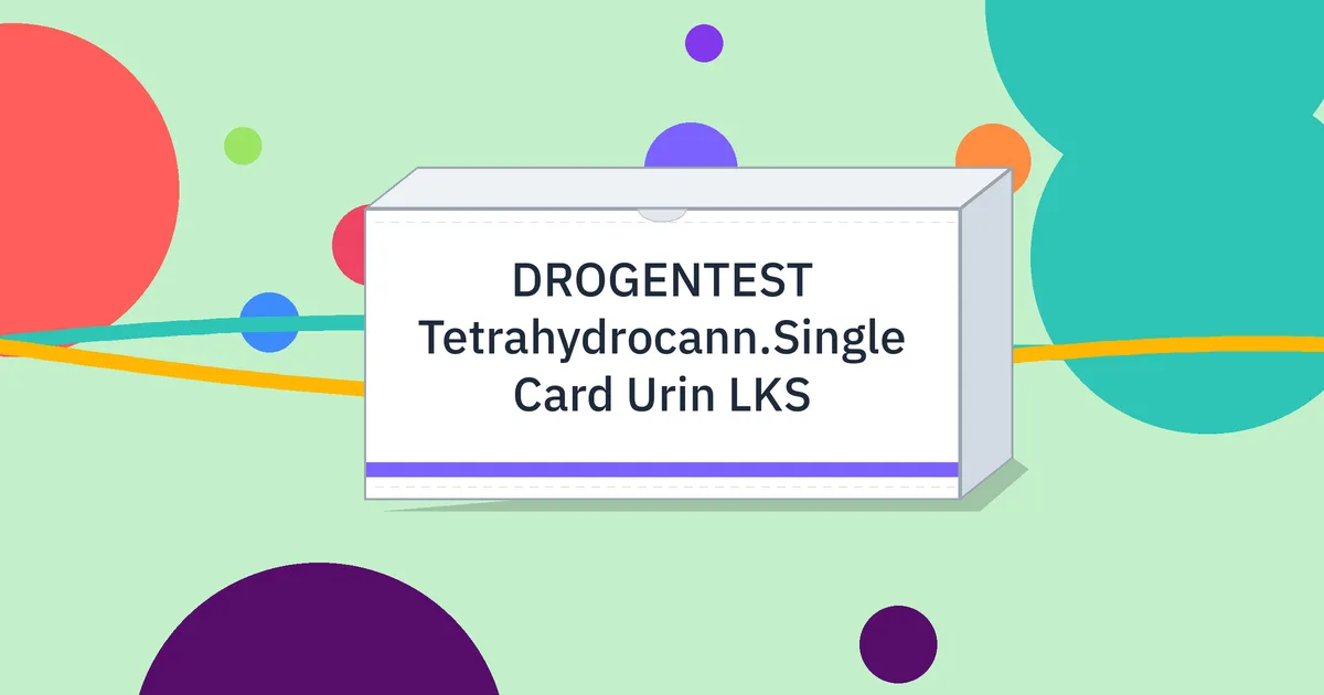 Symbolbild: Packung mit der Aufschrift DROGENTEST Tetrahydrocann.Single Card Urin LKS (PZN 04129156) – Verfügbarkeit und Bezug in Apotheken in Frankfurt am Main