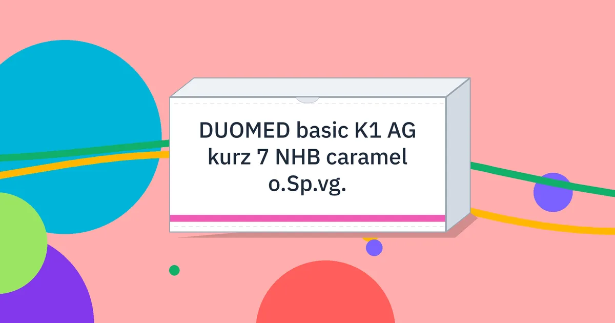 Symbolbild: Packung mit der Aufschrift DUOMED basic K1 AG kurz 7 NHB caramel o.Sp.vg. (PZN 20904620) – Verfügbarkeit und Bezug in Apotheken in Frankfurt am Main