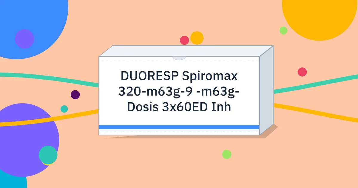 Symbolbild: Packung mit der Aufschrift DUORESP Spiromax 320-m63g-9 -m63g-Dosis 3x60ED Inh (PZN 15561603) – Verfügbarkeit und Bezug in Apotheken in Frankfurt am Main