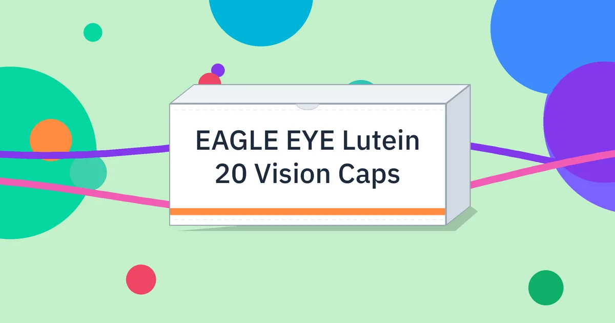 Symbolbild: Packung mit der Aufschrift EAGLE EYE Lutein 20 Vision Caps (PZN 11588367) – Verfügbarkeit und Bezug in Apotheken in Frankfurt am Main