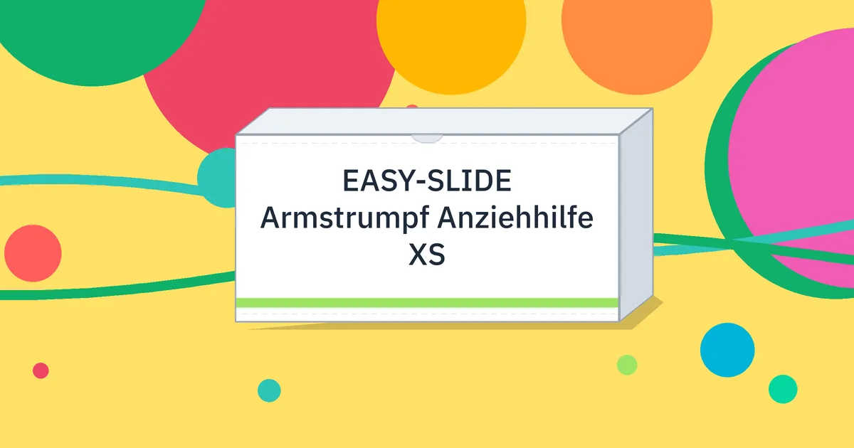 Symbolbild: Packung mit der Aufschrift EASY-SLIDE Armstrumpf Anziehhilfe XS (PZN 18413978) – Verfügbarkeit und Bezug in Apotheken in Frankfurt am Main