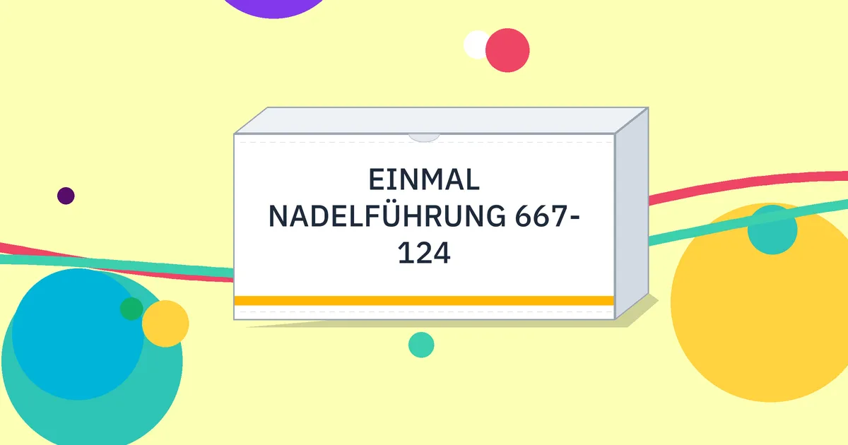 Symbolbild: Packung mit der Aufschrift EINMAL NADELFÜHRUNG 667-124 (PZN 16258545) – Verfügbarkeit und Bezug in Apotheken in Frankfurt am Main