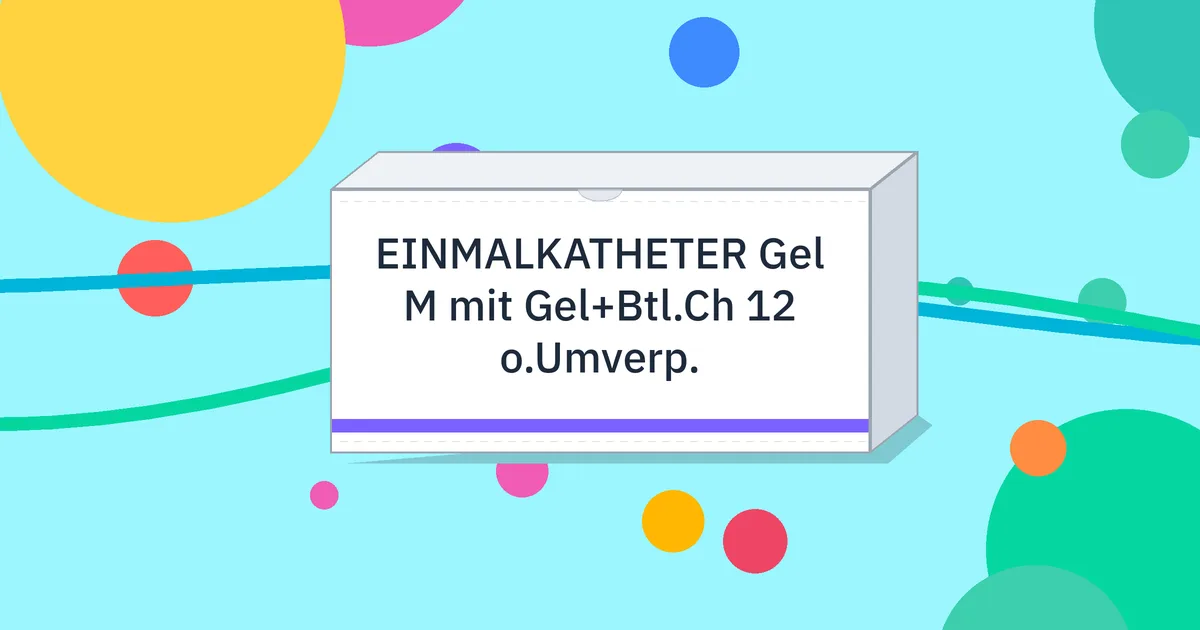 Symbolbild: Packung mit der Aufschrift EINMALKATHETER Gel M mit Gel+Btl.Ch 12 o.Umverp. (PZN 06877810) – Verfügbarkeit und Bezug in Apotheken in Frankfurt am Main