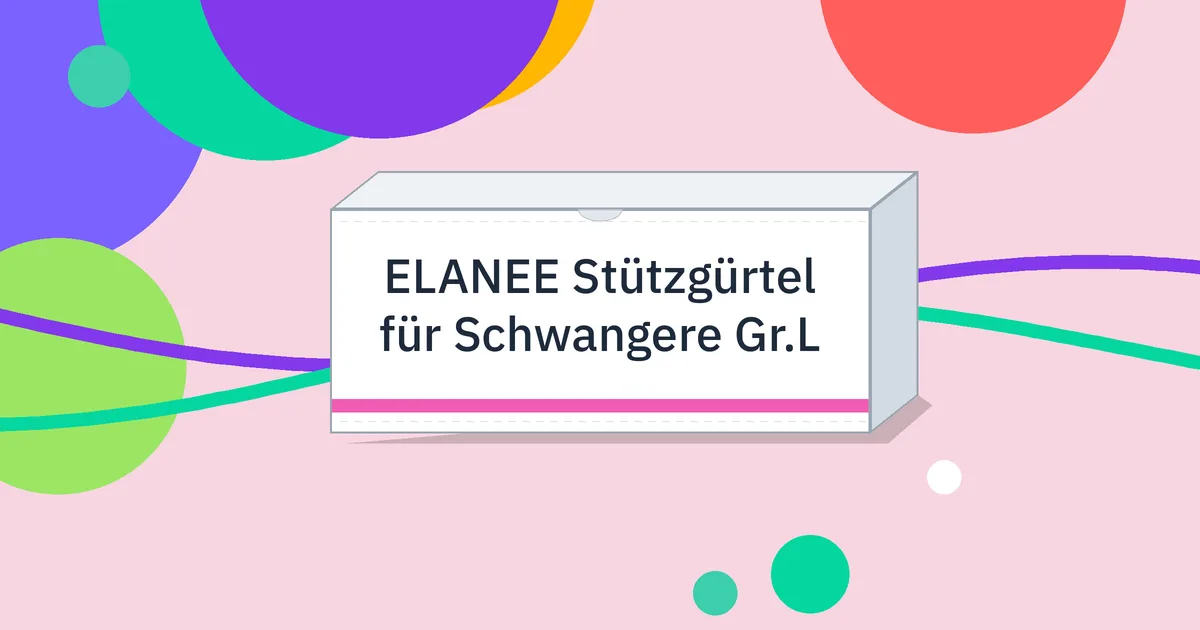 Symbolbild: Packung mit der Aufschrift ELANEE Stützgürtel für Schwangere Gr.L (PZN 12433709) – Verfügbarkeit und Bezug in Apotheken in Frankfurt am Main