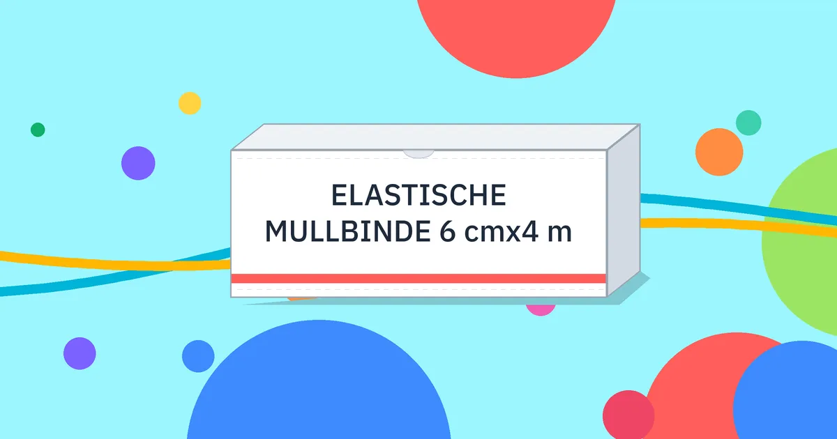 Symbolbild: Packung mit der Aufschrift ELASTISCHE MULLBINDE 6 cmx4 m (PZN 15249780) – Verfügbarkeit und Bezug in Apotheken in Frankfurt am Main