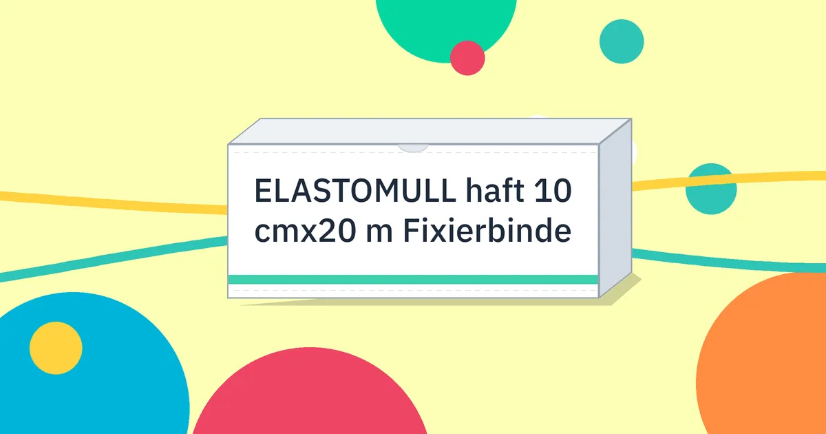 Symbolbild: Packung mit der Aufschrift ELASTOMULL haft 10 cmx20 m Fixierbinde (PZN 20289304) – Verfügbarkeit und Bezug in Apotheken in Frankfurt am Main