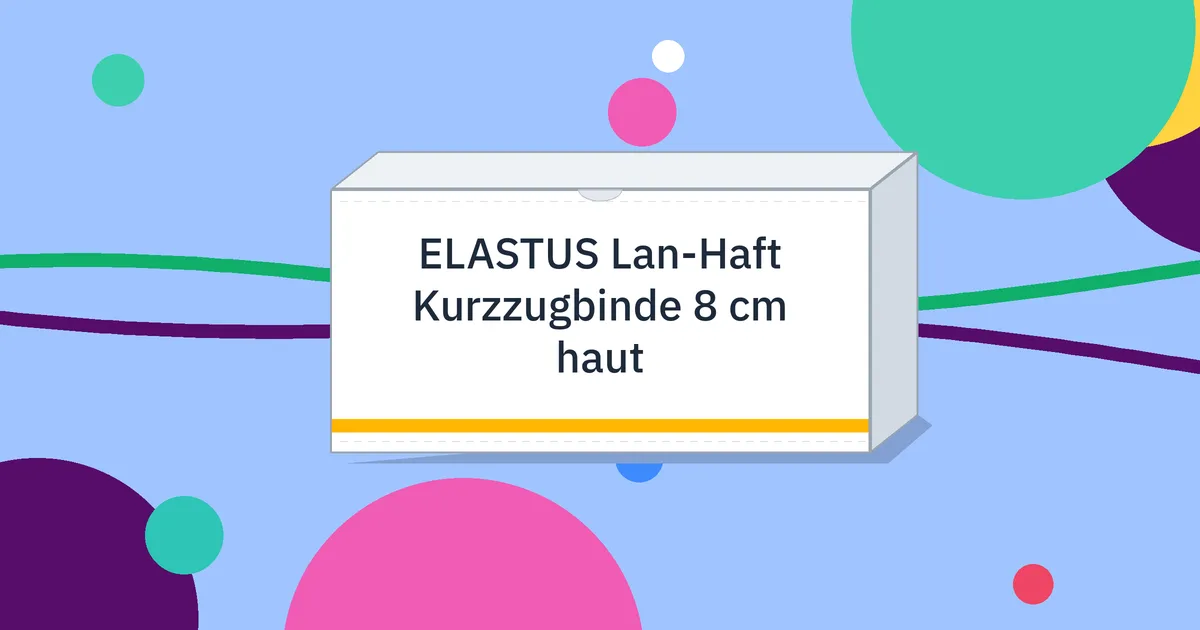 Symbolbild: Packung mit der Aufschrift ELASTUS Lan-Haft Kurzzugbinde 8 cm haut (PZN 03735593) – Verfügbarkeit und Bezug in Apotheken in Frankfurt am Main