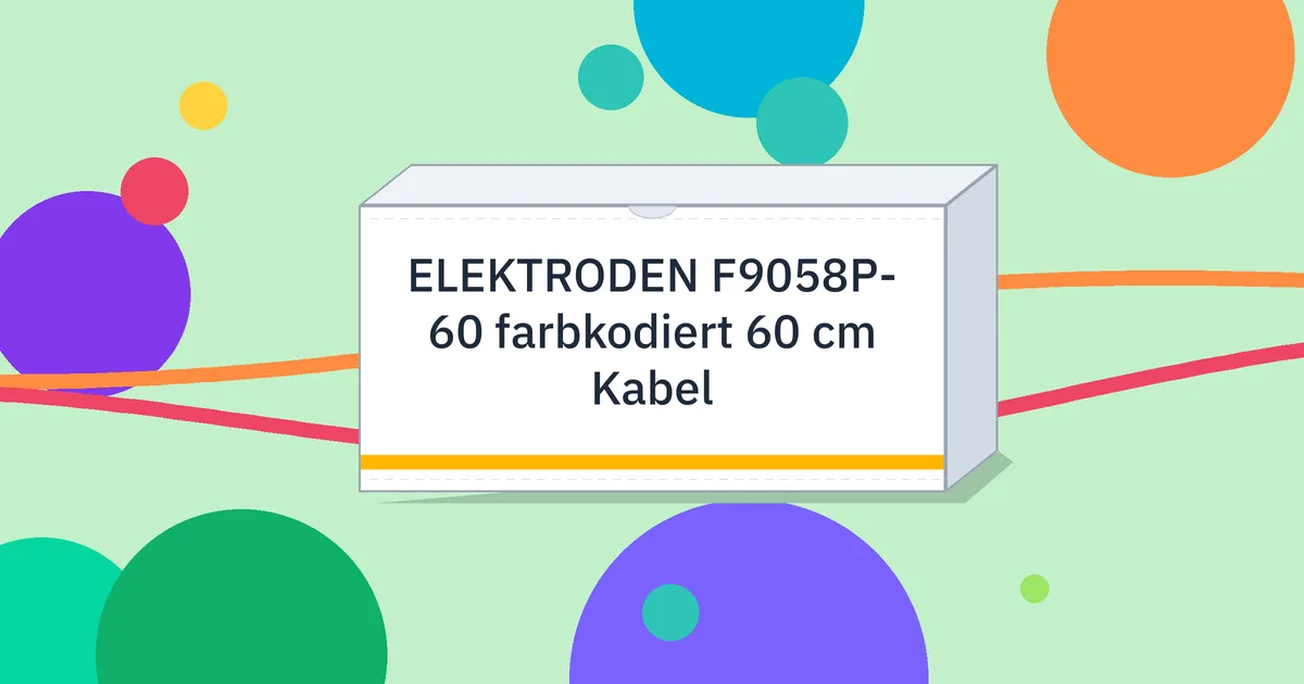 Symbolbild: Packung mit der Aufschrift ELEKTRODEN F9058P-60 farbkodiert 60 cm Kabel (PZN 20111954) – Verfügbarkeit und Bezug in Apotheken in Frankfurt am Main