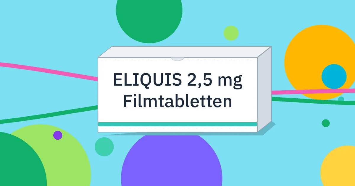 Symbolbild: Packung mit der Aufschrift ELIQUIS 2,5 mg Filmtabletten (PZN 19415471) – Verfügbarkeit und Bezug in Apotheken in Frankfurt am Main