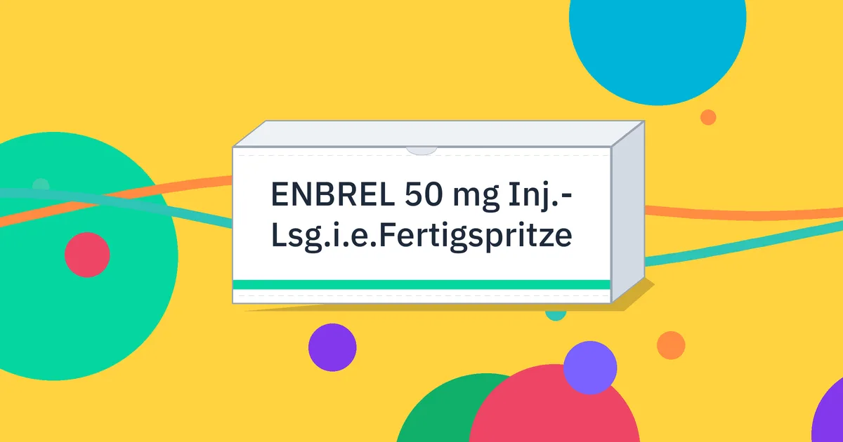 Symbolbild: Packung mit der Aufschrift ENBREL 50 mg Inj.-Lsg.i.e.Fertigspritze (PZN 02239159) – Verfügbarkeit und Bezug in Apotheken in Frankfurt am Main