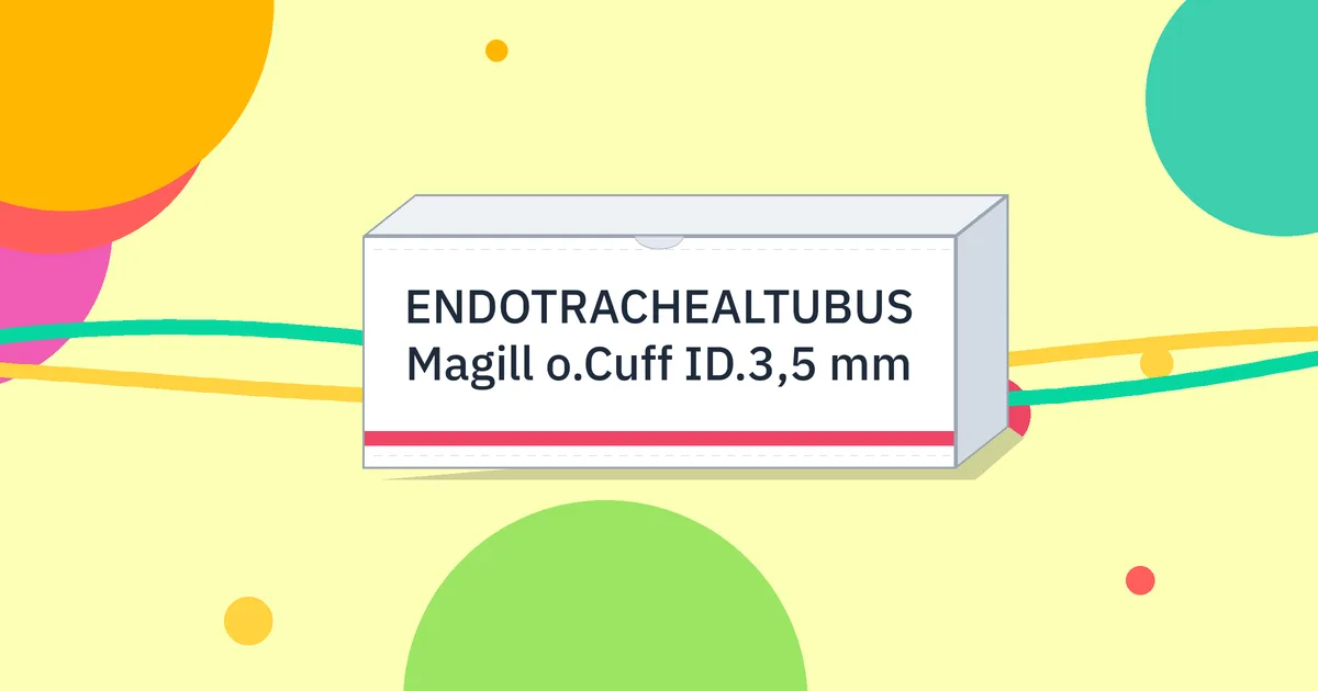Symbolbild: Packung mit der Aufschrift ENDOTRACHEALTUBUS Magill o.Cuff ID.3,5 mm (PZN 07216826) – Verfügbarkeit und Bezug in Apotheken in Frankfurt am Main