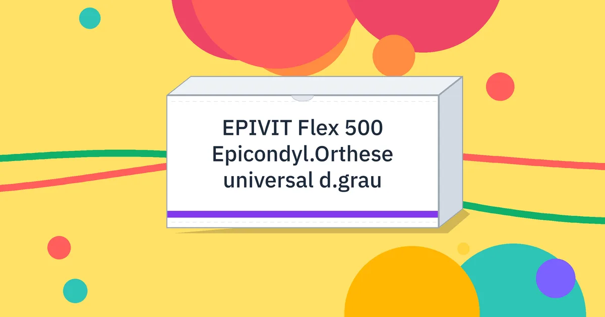 Symbolbild: Packung mit der Aufschrift EPIVIT Flex 500 Epicondyl.Orthese universal d.grau (PZN 11608408) – Verfügbarkeit und Bezug in Apotheken in Frankfurt am Main