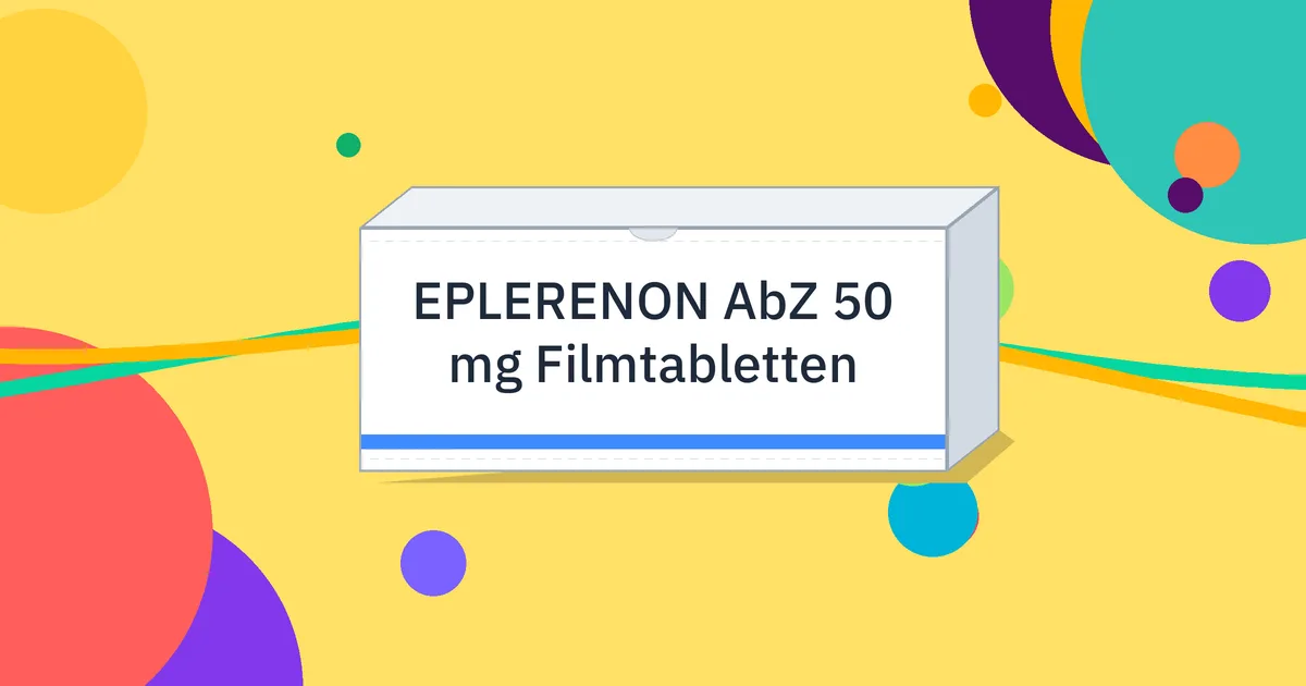 Symbolbild: Packung mit der Aufschrift EPLERENON AbZ 50 mg Filmtabletten (PZN 18130200) – Verfügbarkeit und Bezug in Apotheken in Frankfurt am Main
