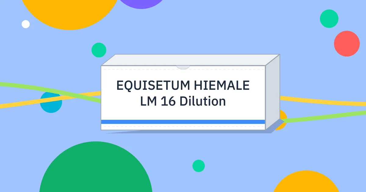 Symbolbild: Packung mit der Aufschrift EQUISETUM HIEMALE LM 16 Dilution (PZN 13473504) – Verfügbarkeit und Bezug in Apotheken in Frankfurt am Main