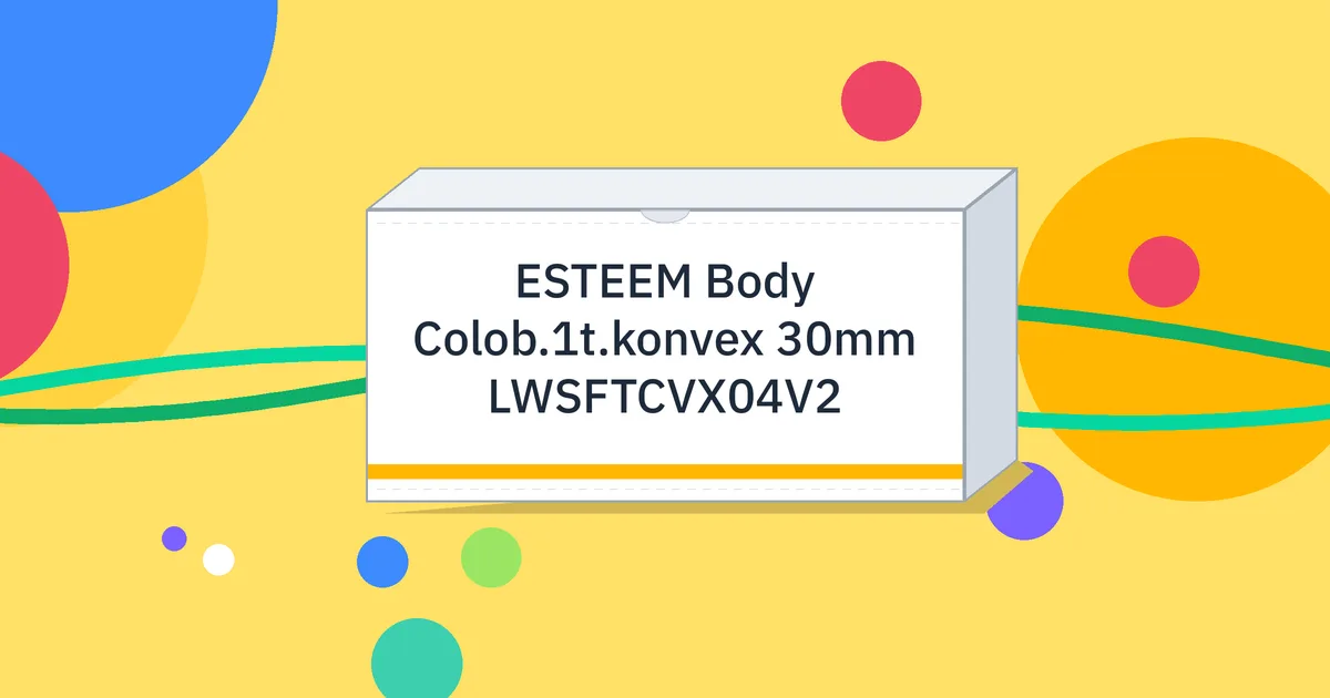 Symbolbild: Packung mit der Aufschrift ESTEEM Body Colob.1t.konvex 30mm LWSFTCVX04V2 (PZN 18838086) – Verfügbarkeit und Bezug in Apotheken in Frankfurt am Main
