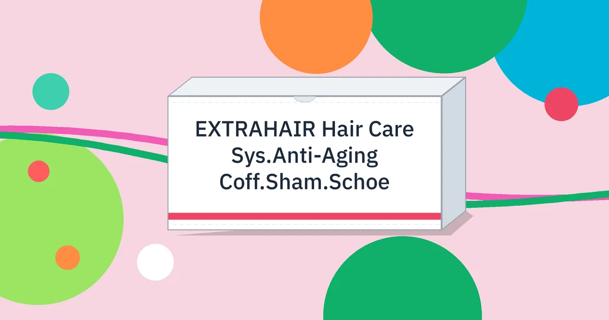 Symbolbild: Packung mit der Aufschrift EXTRAHAIR Hair Care Sys.Anti-Aging Coff.Sham.Schoe (PZN 07761854) – Verfügbarkeit und Bezug in Apotheken in Frankfurt am Main