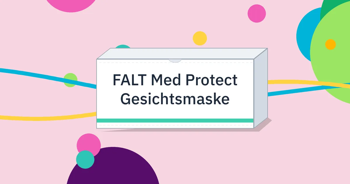 Symbolbild: Packung mit der Aufschrift FALT Med Protect Gesichtsmaske (PZN 17148712) – Verfügbarkeit und Bezug in Apotheken in Frankfurt am Main
