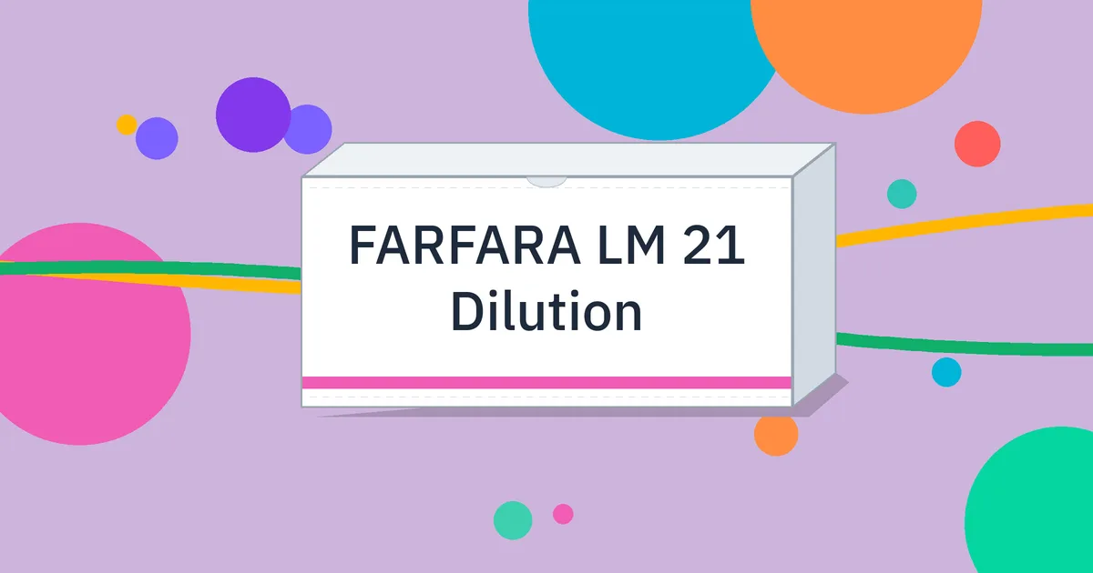 Symbolbild: Packung mit der Aufschrift FARFARA LM 21 Dilution (PZN 13487529) – Verfügbarkeit und Bezug in Apotheken in Frankfurt am Main