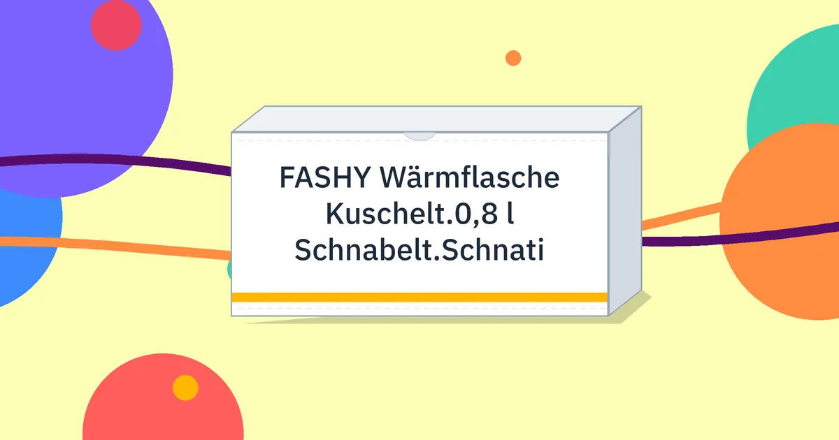 Symbolbild: Packung mit der Aufschrift FASHY Wärmflasche Kuschelt.0,8 l Schnabelt.Schnati (PZN 19136995) – Verfügbarkeit und Bezug in Apotheken in Frankfurt am Main