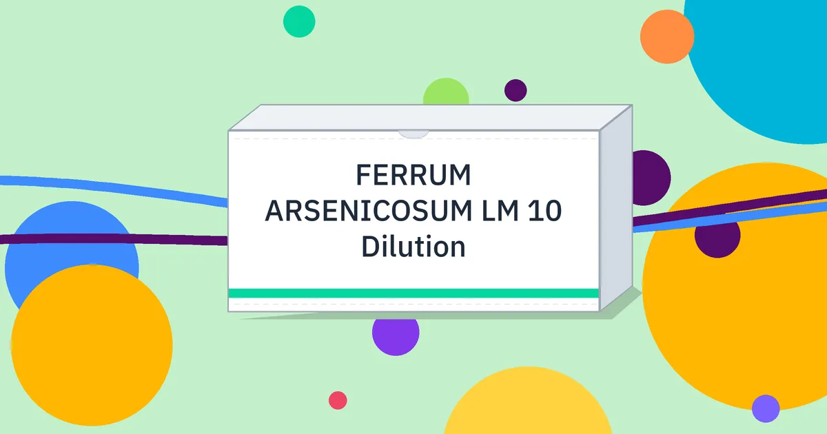 Symbolbild: Packung mit der Aufschrift FERRUM ARSENICOSUM LM 10 Dilution (PZN 12847523) – Verfügbarkeit und Bezug in Apotheken in Frankfurt am Main