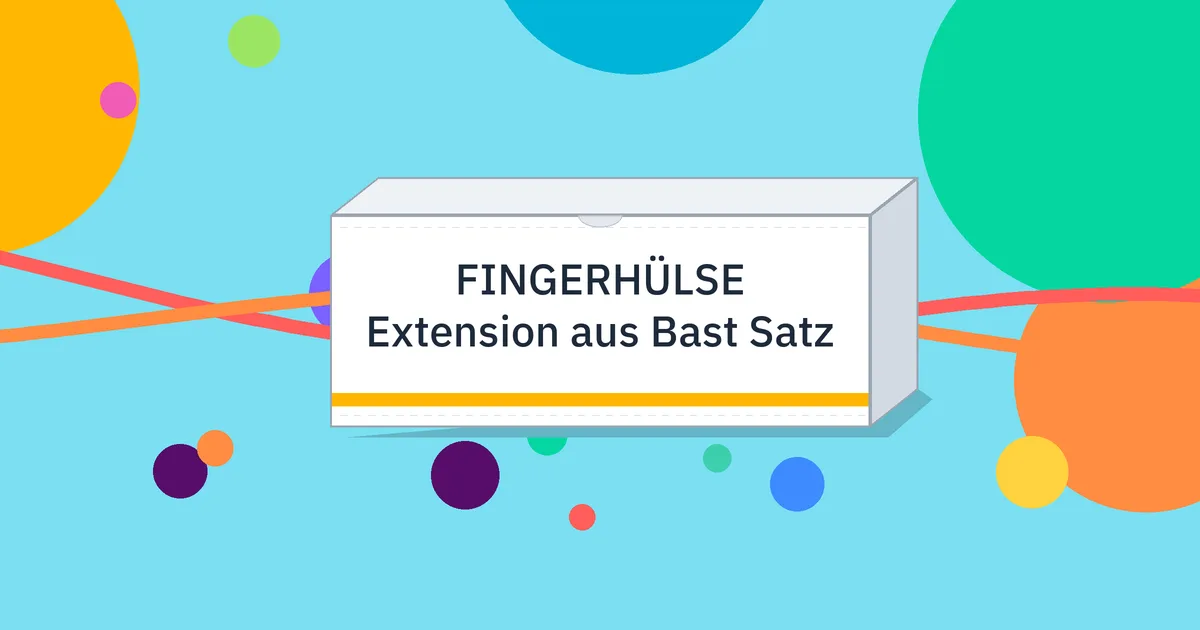 Symbolbild: Packung mit der Aufschrift FINGERHÜLSE Extension aus Bast Satz (PZN 19228154) – Verfügbarkeit und Bezug in Apotheken in Frankfurt am Main
