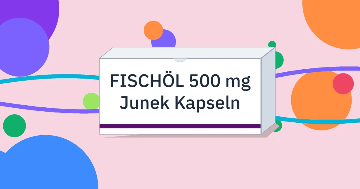 Symbolbild: Packung mit der Aufschrift FISCHÖL 500 mg Junek Kapseln (PZN 07079648) – Verfügbarkeit und Bezug in Apotheken in Frankfurt am Main