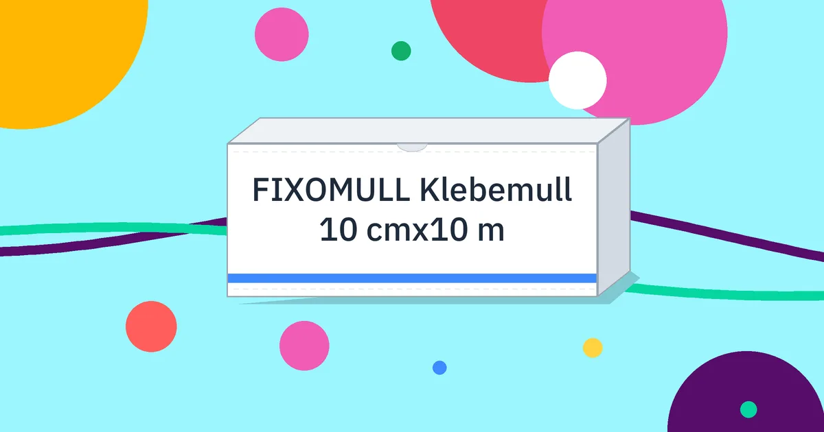 Symbolbild: Packung mit der Aufschrift FIXOMULL Klebemull 10 cmx10 m (PZN 04040634) – Verfügbarkeit und Bezug in Apotheken in Frankfurt am Main