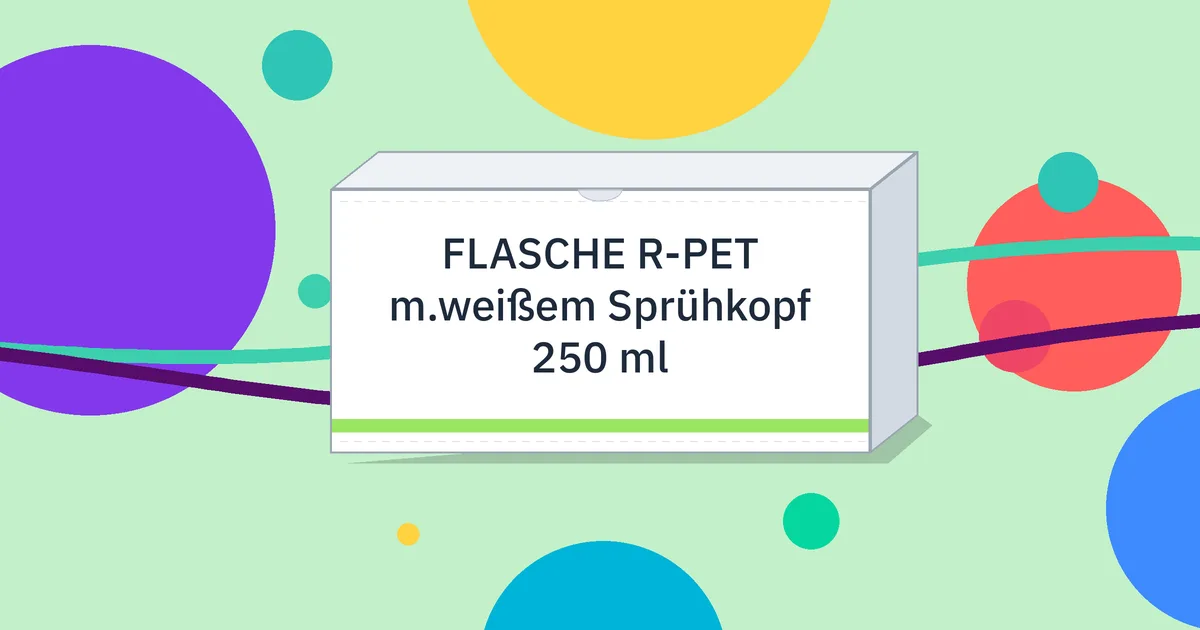 Symbolbild: Packung mit der Aufschrift FLASCHE R-PET m.weißem Sprühkopf 250 ml (PZN 16681077) – Verfügbarkeit und Bezug in Apotheken in Frankfurt am Main
