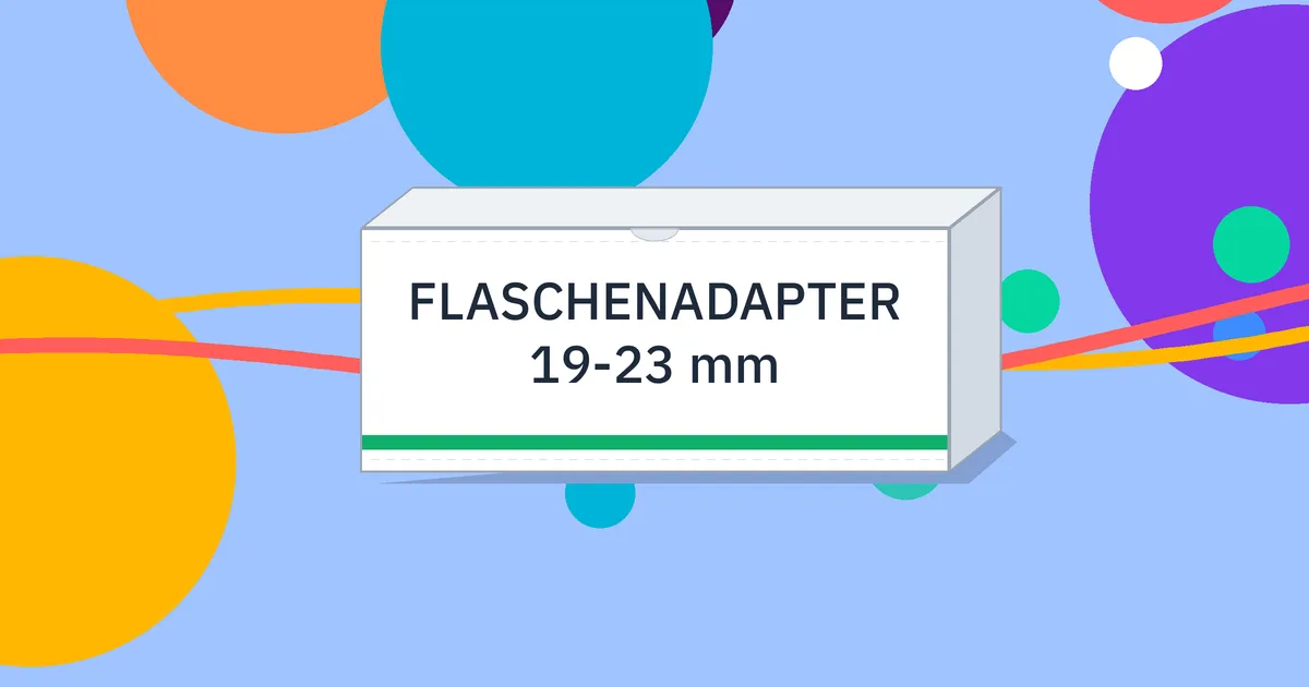 Symbolbild: Packung mit der Aufschrift FLASCHENADAPTER 19-23 mm (PZN 11290053) – Verfügbarkeit und Bezug in Apotheken in Frankfurt am Main