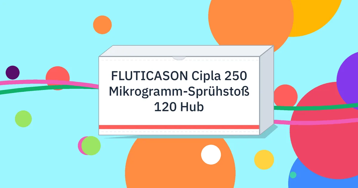 Symbolbild: Packung mit der Aufschrift FLUTICASON Cipla 250 Mikrogramm-Sprühstoß 120 Hub (PZN 11072273) – Verfügbarkeit und Bezug in Apotheken in Frankfurt am Main