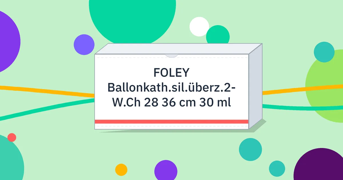 Symbolbild: Packung mit der Aufschrift FOLEY Ballonkath.sil.überz.2-W.Ch 28 36 cm 30 ml (PZN 10101914) – Verfügbarkeit und Bezug in Apotheken in Frankfurt am Main